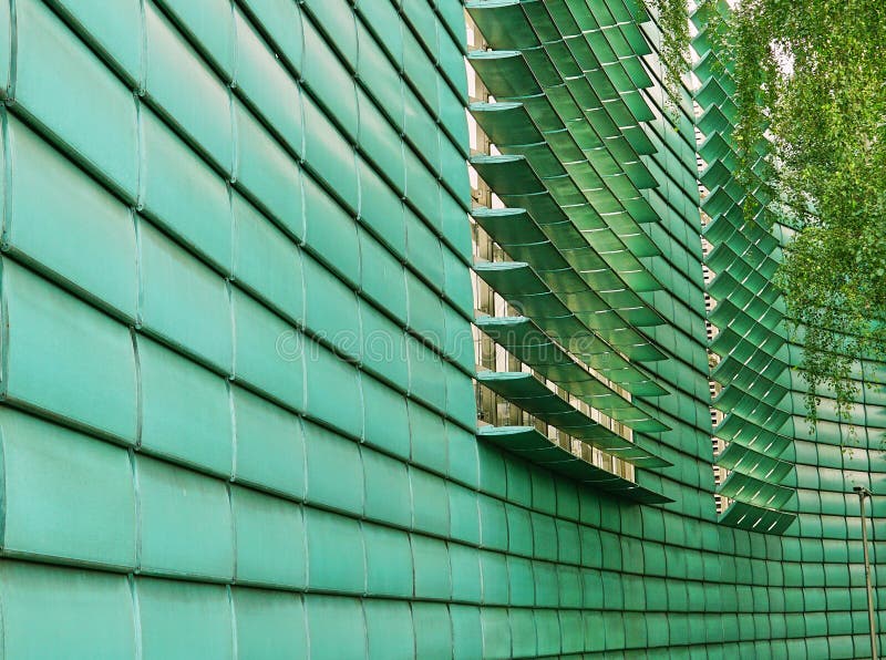 Modern Building Facade with Adjustable Louvers Stock Image - Image of ...