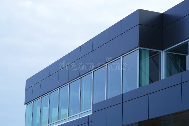 Modern Building Facade Aluminum Structure Workplace Stock Photo - Image ...