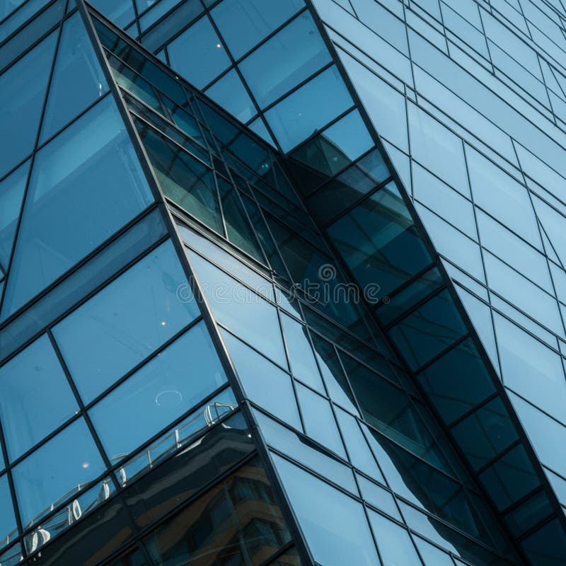 A Modern Building Facade with an Intricate Pattern of Reflective Glass ...
