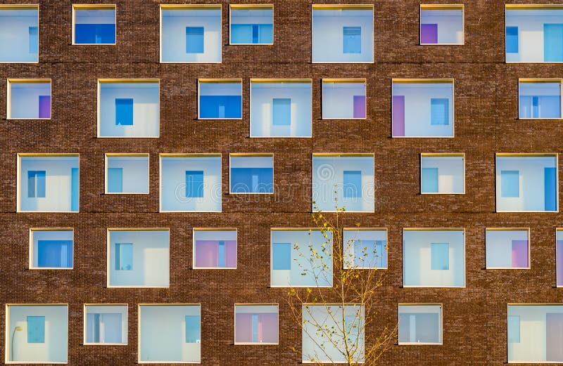 Modern building facade stock photo. Image of design, apartment - 43273428