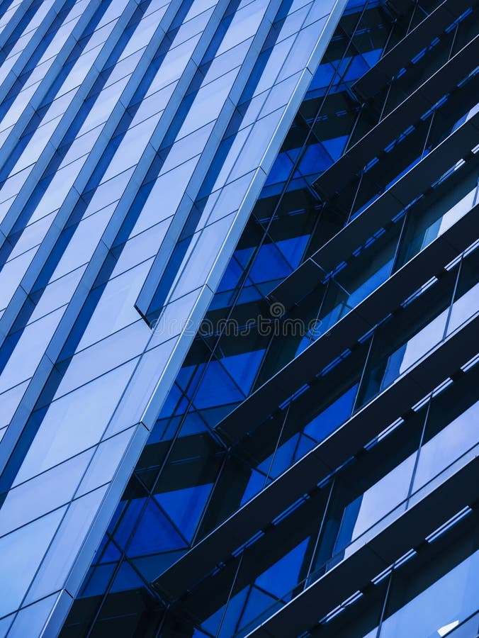 Modern Building Glass Facade Blue Mirror Architecture Details Stock ...