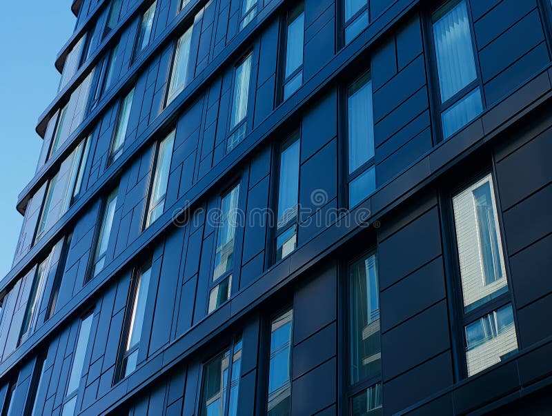 Modern Building Facade with Reflective Windows Stock Photo - Image of ...