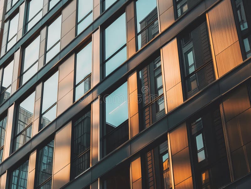 Modern Building Facade with Reflective Windows Stock Photo - Image of ...