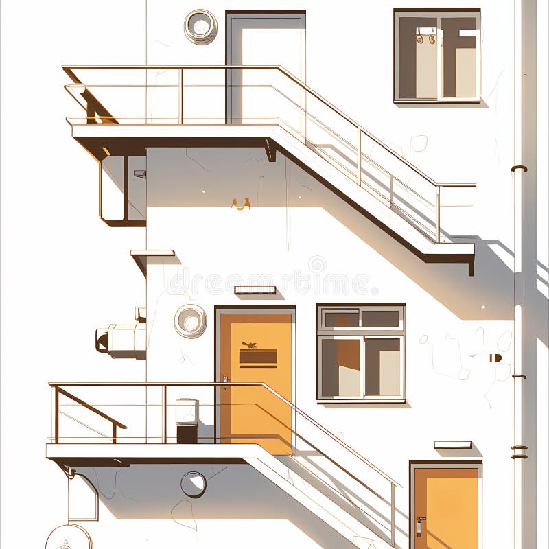 Modern Building Facade with Subtle Nod Stock Illustration ...