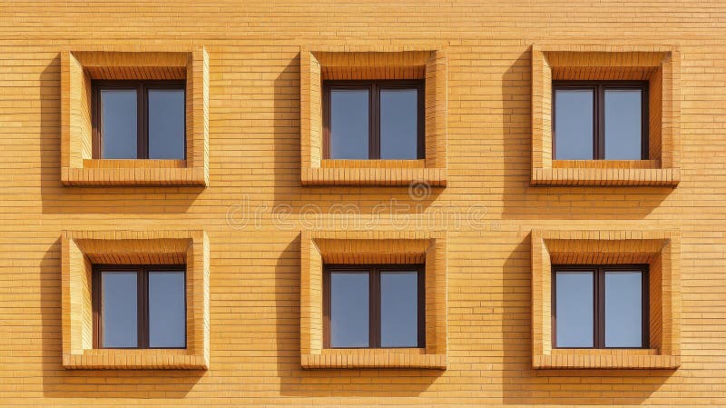 Modern Building Facade with Symmetrical Square Windows Stock Image ...