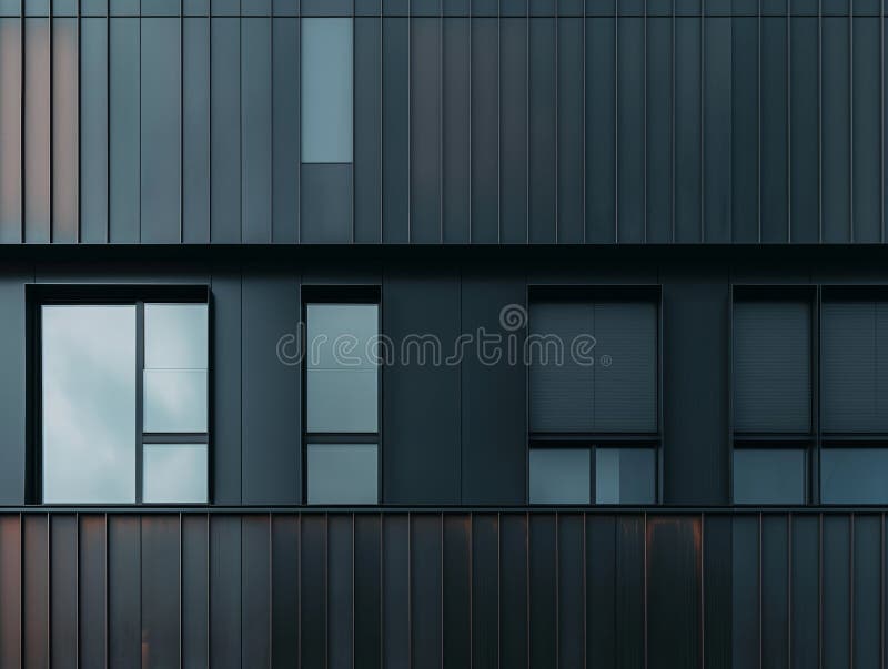 Modern Building Facade with Windows Stock Image - Image of city, design ...