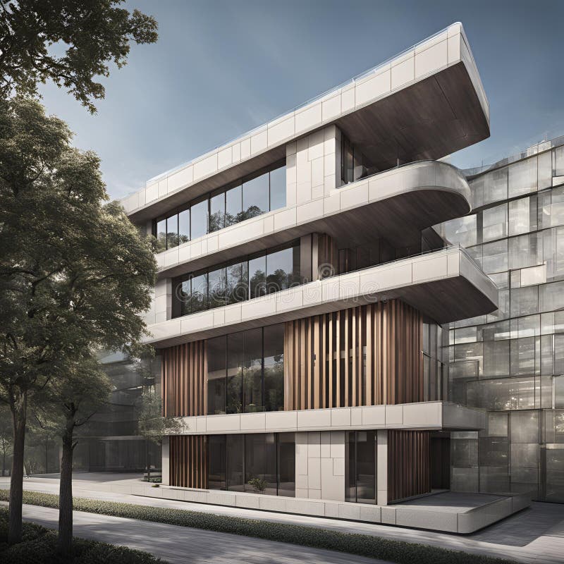 A Modern and Clean Building Stock Illustration - Illustration of luxury ...