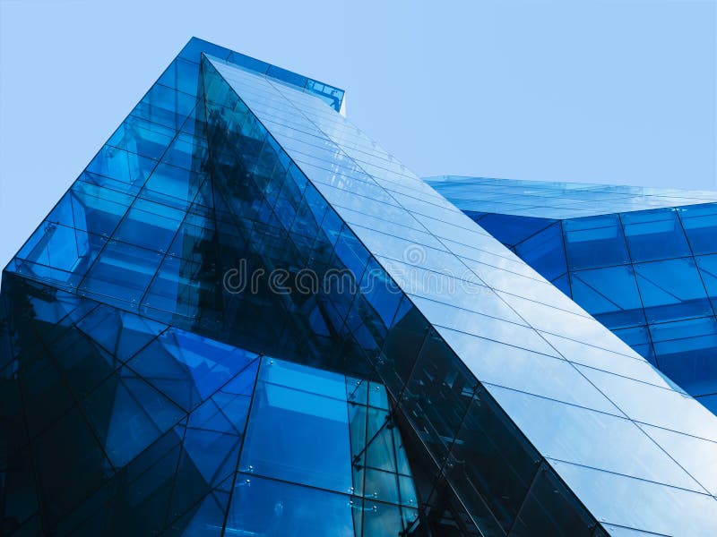 Modern Building Glass Facade Frame Blue Reflection Architecture Details ...