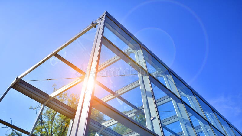 Modern Building Glass Roof Metal Frame Construction. Stock Image ...