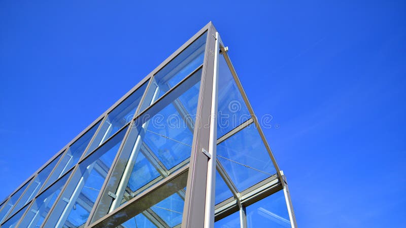 Modern Building Glass Roof Metal Frame Construction. Stock Image ...