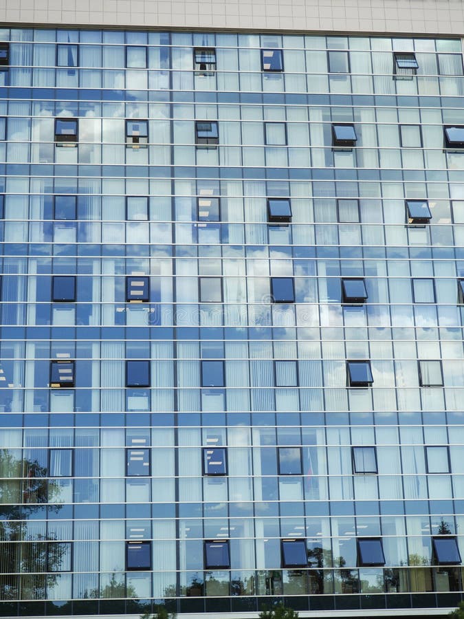 Modern Building Glass Windows with Sky Reflection Stock Image - Image ...