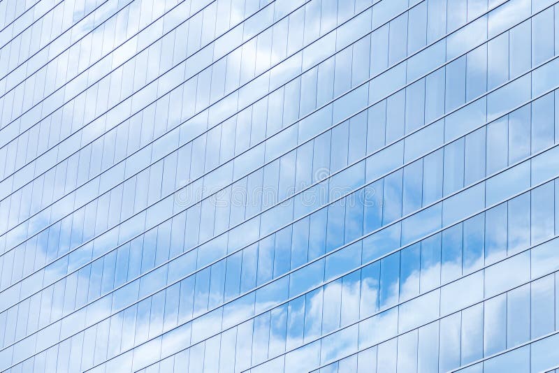 Modern Building Glass Windows with Sky Reflection Stock Image - Image ...