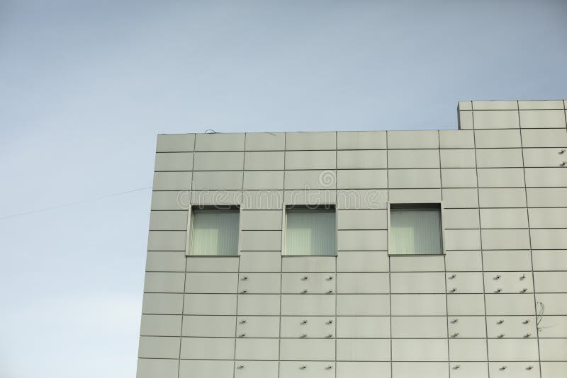 Modern Building is Gray in Color. Facing Panel on Office Building Stock ...