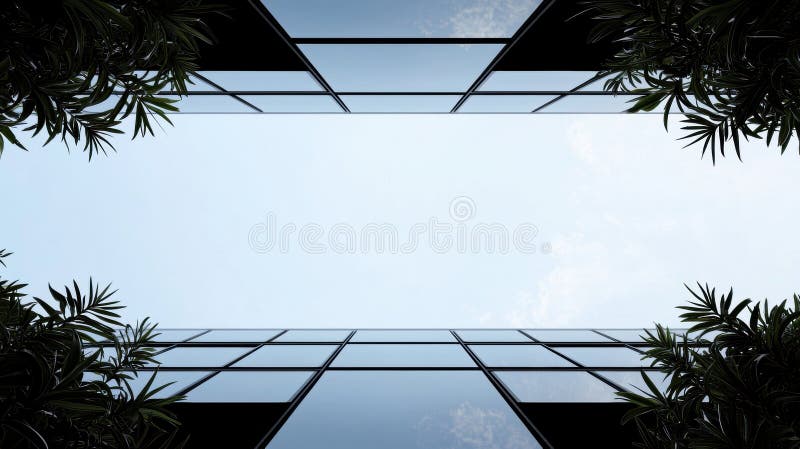 A Modern Building with a Grid-like Pattern of Windows and a Blue Sky ...