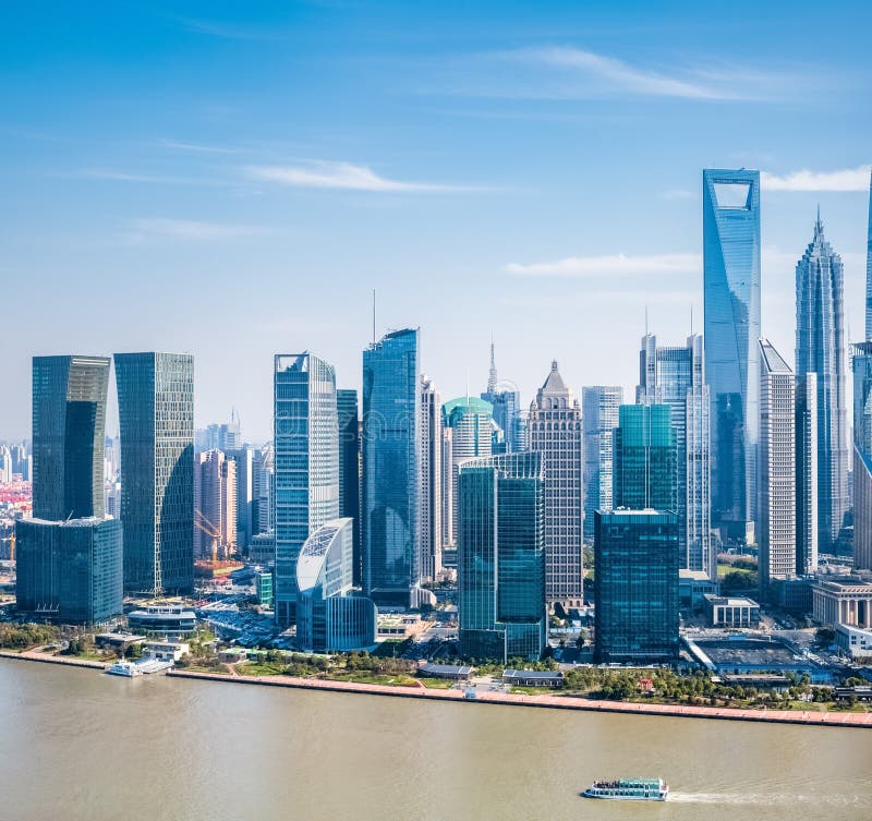 Shanghai Pudong Downtown Landscape Stock Image - Image of oriental ...