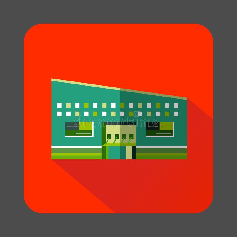 Modern Building Top View Icon, Cartoon Style Stock Vector ...