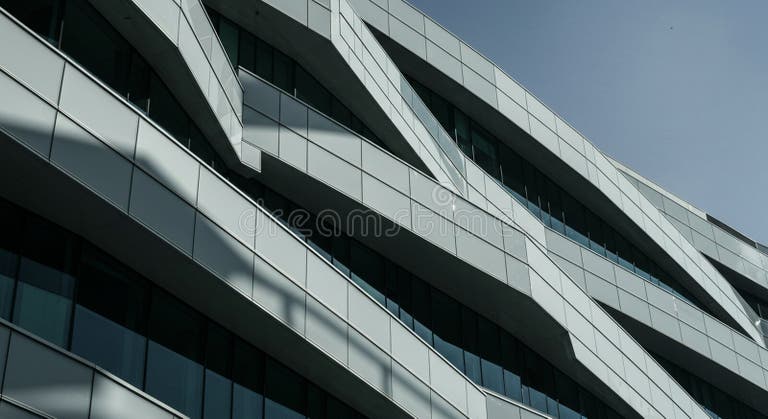Modern Building with an Innovative, Diagonal Panel Facade Design Made ...