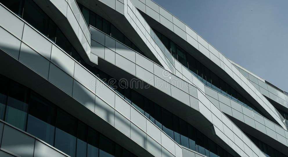 Modern Building with an Innovative, Diagonal Panel Facade Design Made ...