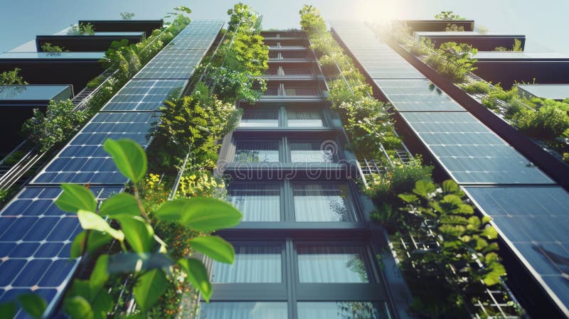 A Modern Building with Integrated Solar Panels on Its Exterior ...
