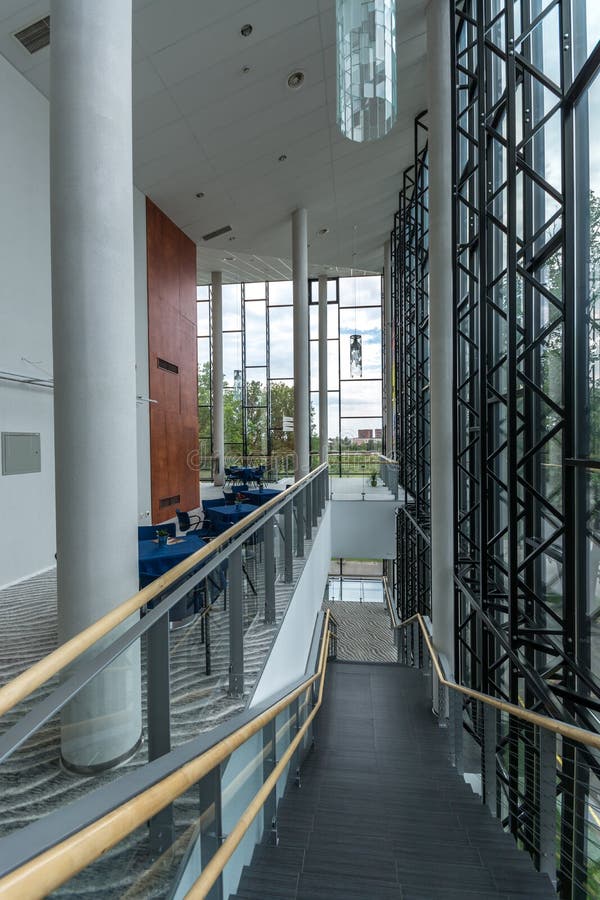 Modern Building Interior. Office Building. Big Bright Windows. Stock ...