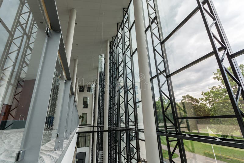 Modern Building Interior. Office Building. Big Bright Windows. Stock ...