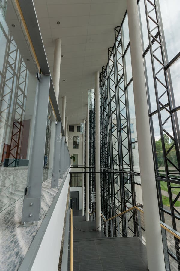 Modern Building Interior. Office Building. Big Bright Windows. Stock ...