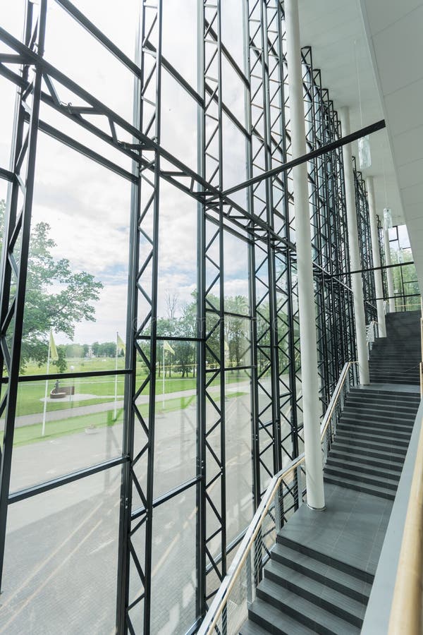 Modern Building Interior. Office Building. Big Bright Windows. Stock ...