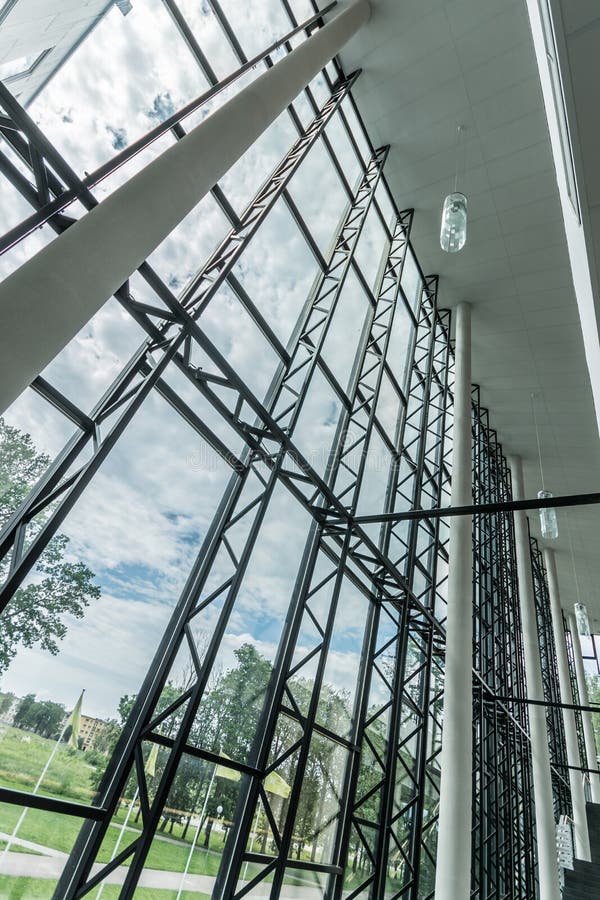 Modern Building Interior. Office Building. Big Bright Windows. Stock ...