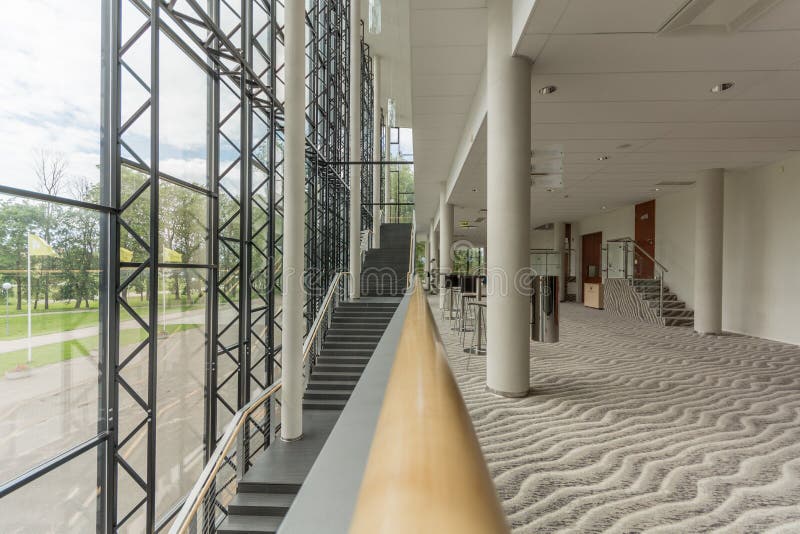 Modern Building Interior. Office Building. Big Bright Windows. Stock ...