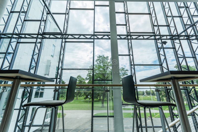 Modern Building Interior. Office Building. Big Bright Windows. Stock ...