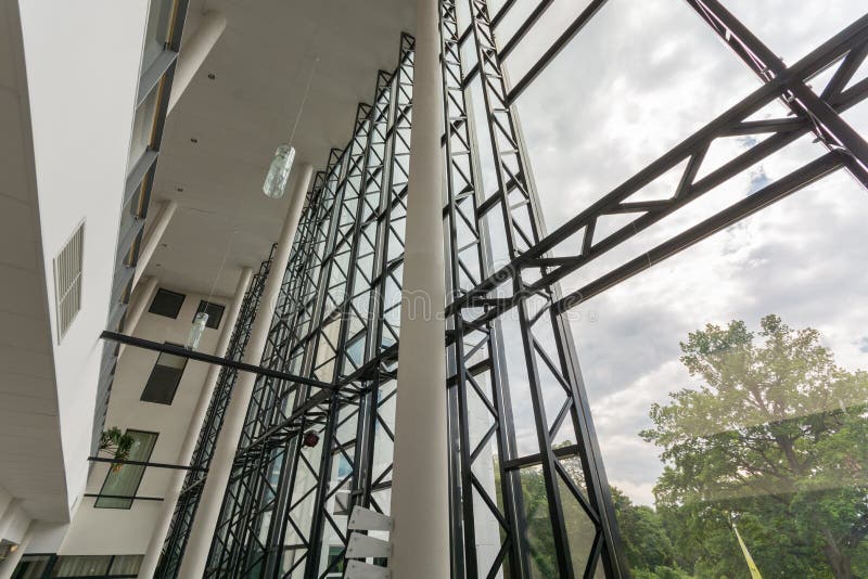 Modern Building Interior. Office Building. Big Bright Windows. Stock ...