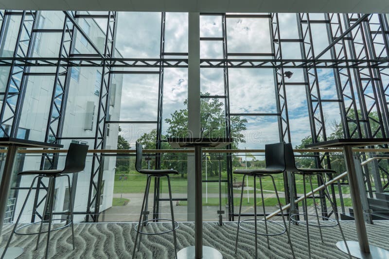 Modern Building Interior. Office Building. Big Bright Windows. Stock ...