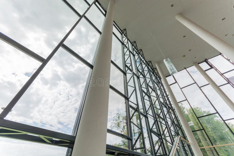 Modern Building Interior. Office Building. Big Bright Windows. Stock ...