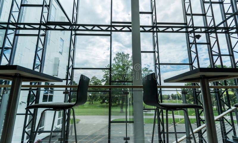 Modern Building Interior. Office Building. Big Bright Windows. Stock ...