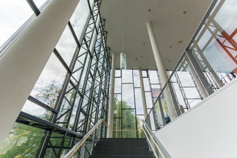 Modern Building Interior. Office Building. Big Bright Windows. Stock ...