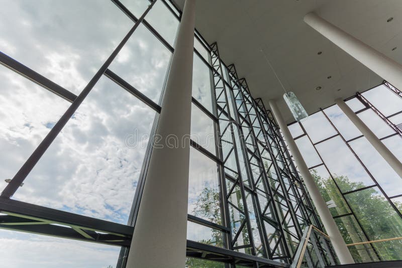 Modern Building Interior. Office Building. Big Bright Windows. Stock ...