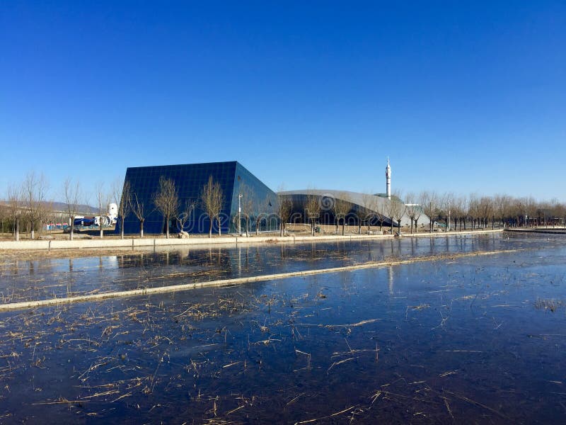 Modern building stock photo. Image of expo, wood, building - 66975816