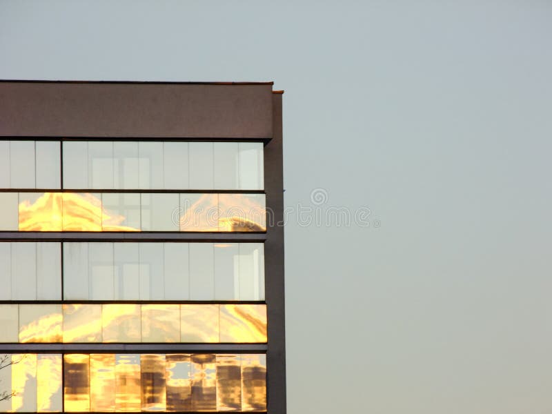 Modern Building on the Left Side Stock Photo - Image of reflection ...