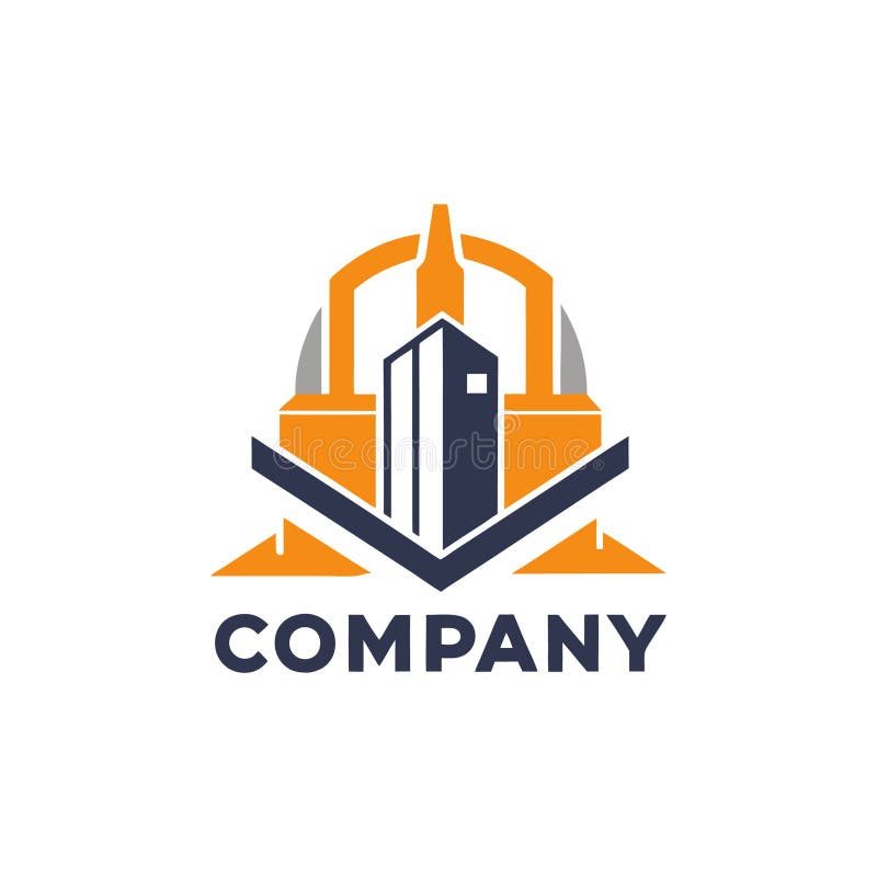 Modern Building Logo Design with Abstract Construction Elements Stock ...