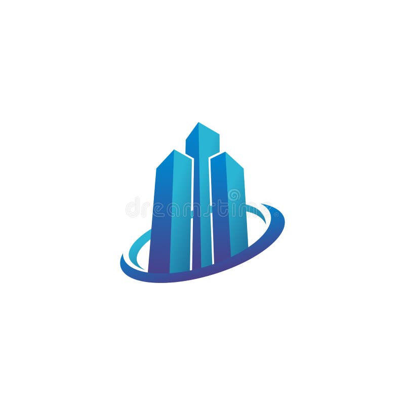 Modern Building Logo Inspirations Template Blue Gradient Stock Vector ...