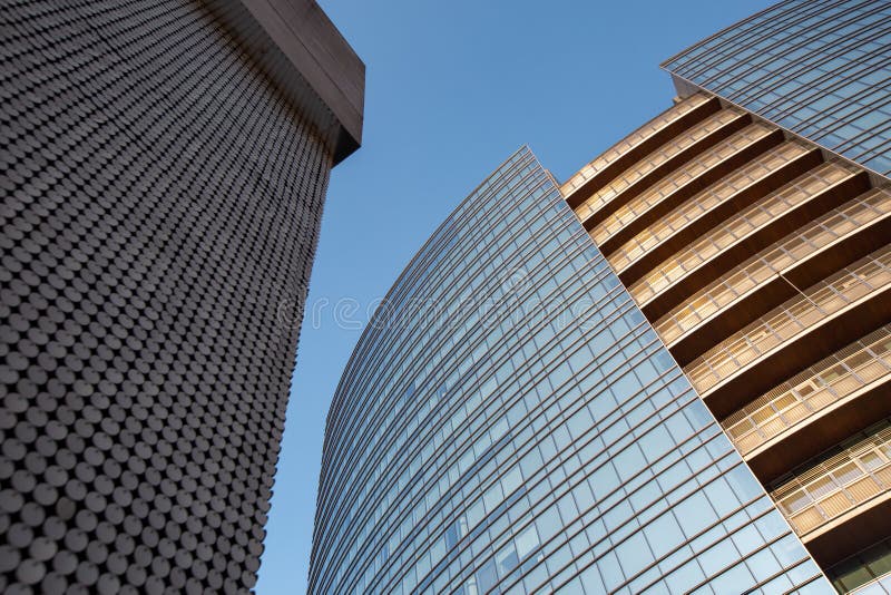 Modern Building with Lots of Blue Windows. Milan 01 Stock Photo - Image ...