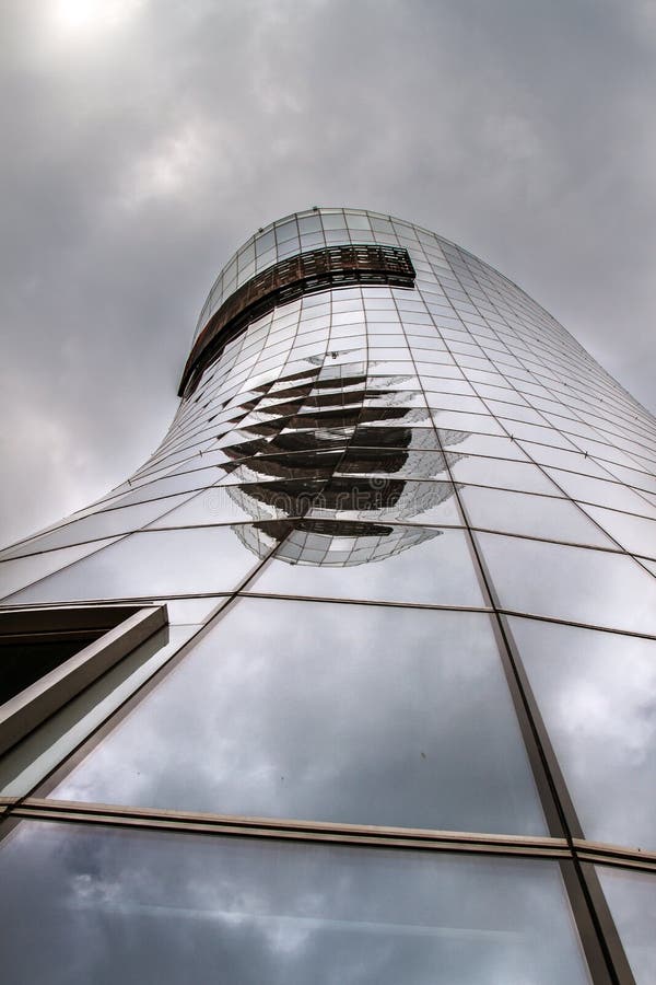 Modern Building Made of Glass. High-rise Modern Building Stock Photo ...