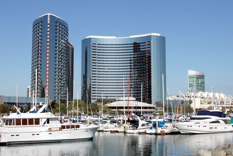 Modern Building at the Marina Stock Image - Image of front ...