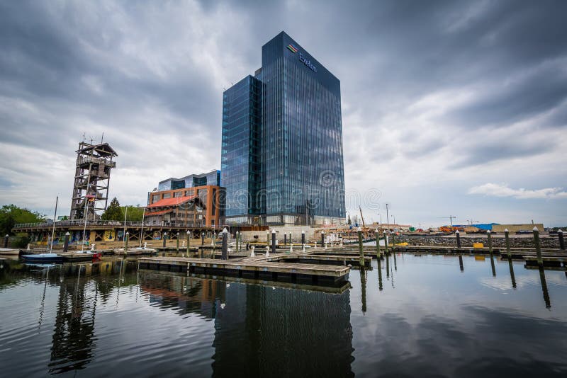 Modern Building and Marina in Harbor East, Baltimore, Maryland ...