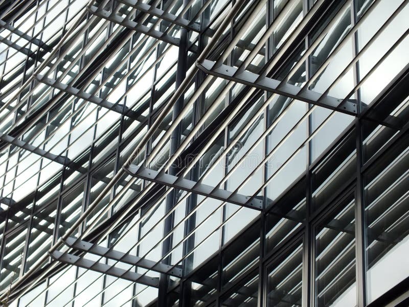 Modern Building with Metal Frame and Glass Stock Image - Image of ...