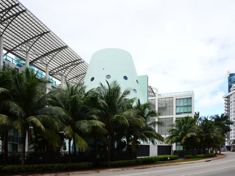 Modern Building in Miami Beach at the Atlantic, Florida Editorial Photo ...