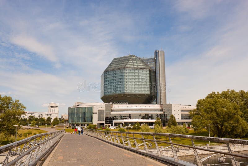 Modern Building of National Library, Minsk Editorial Photography ...