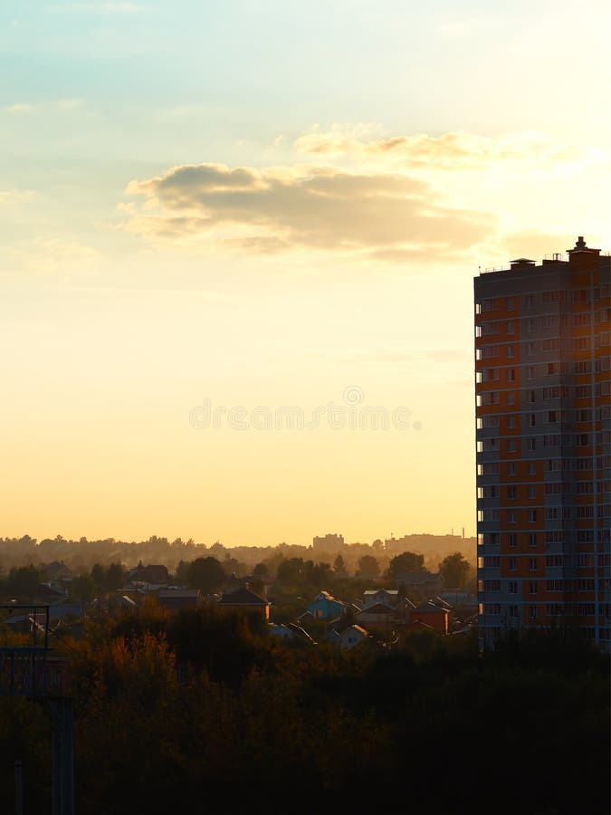 Modern Building Near Countryside Ones Architecture Background Stock ...