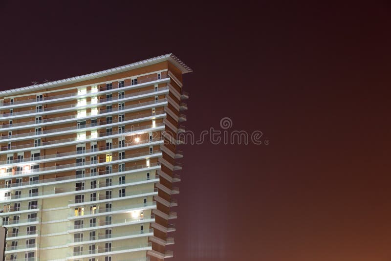 Modern building at night stock image. Image of emirates - 20543767