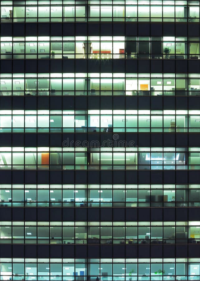 Modern Office Building at Night Stock Image - Image of building, modern ...